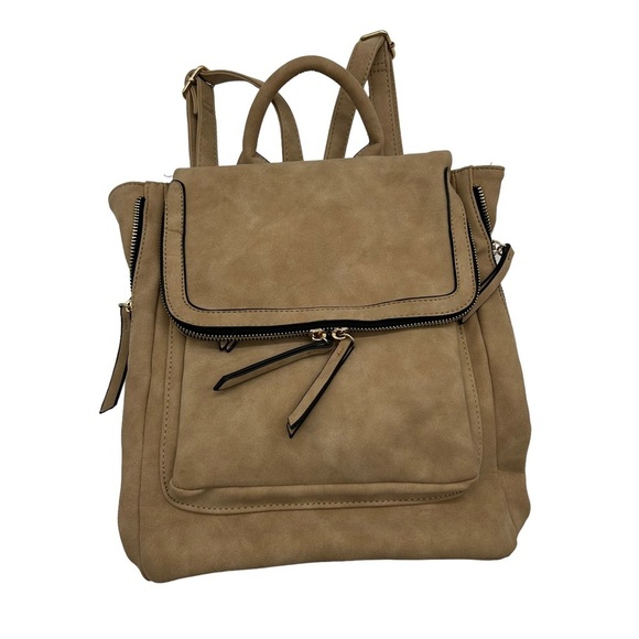 VR | Bags | Nwt Vr Boutique Suede Backpack Flap Zipper Top Handle Bag ...